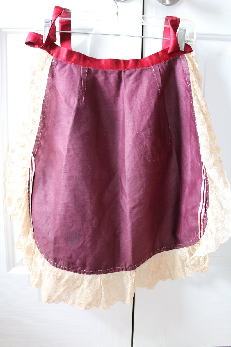 Vintage Apron Antique Satin Victorian Apron Hand Painted - Etsy