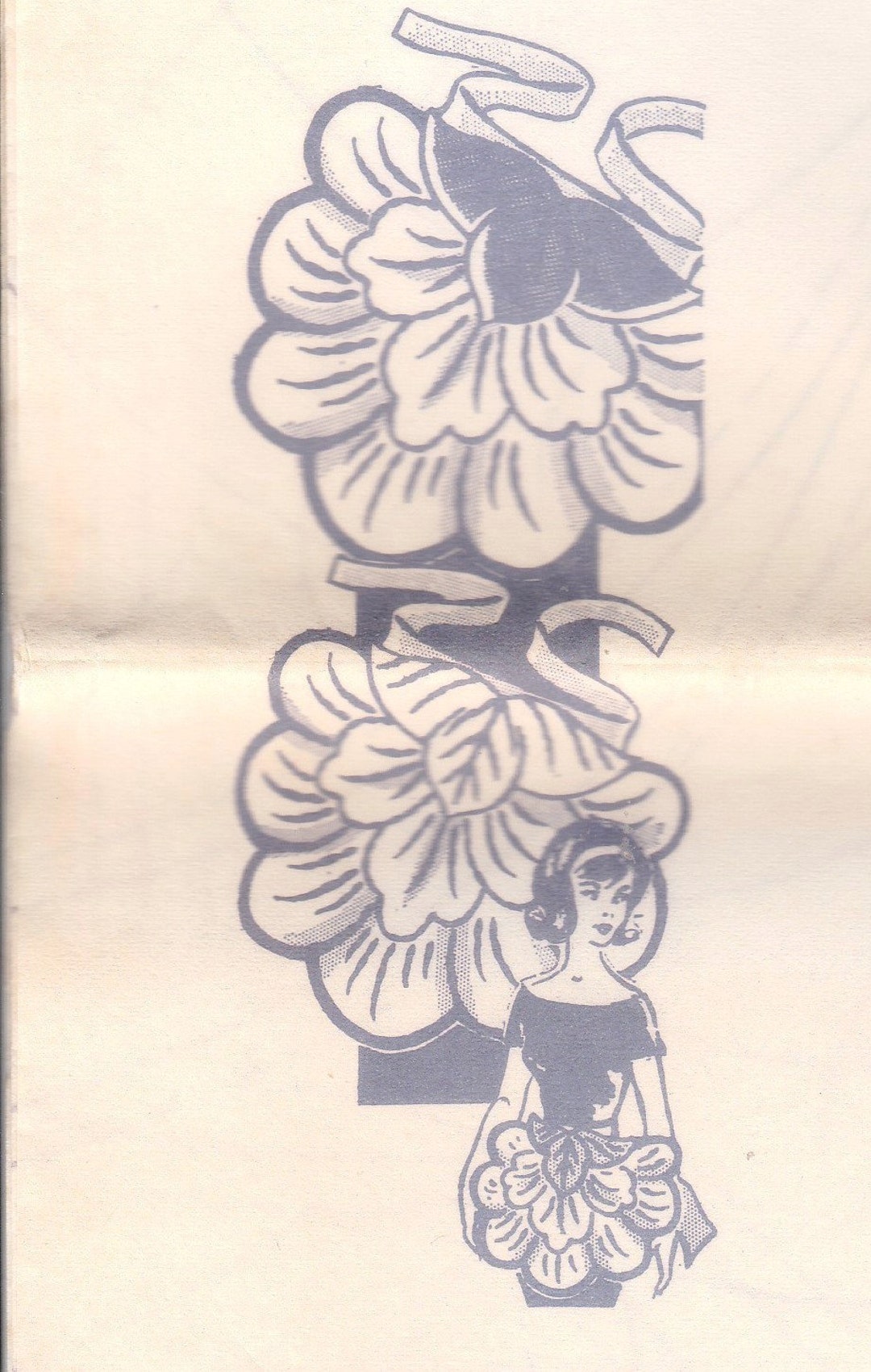 1950s Sewing Pattern, 50s Flower Apron, Design 853, Half Apron ...