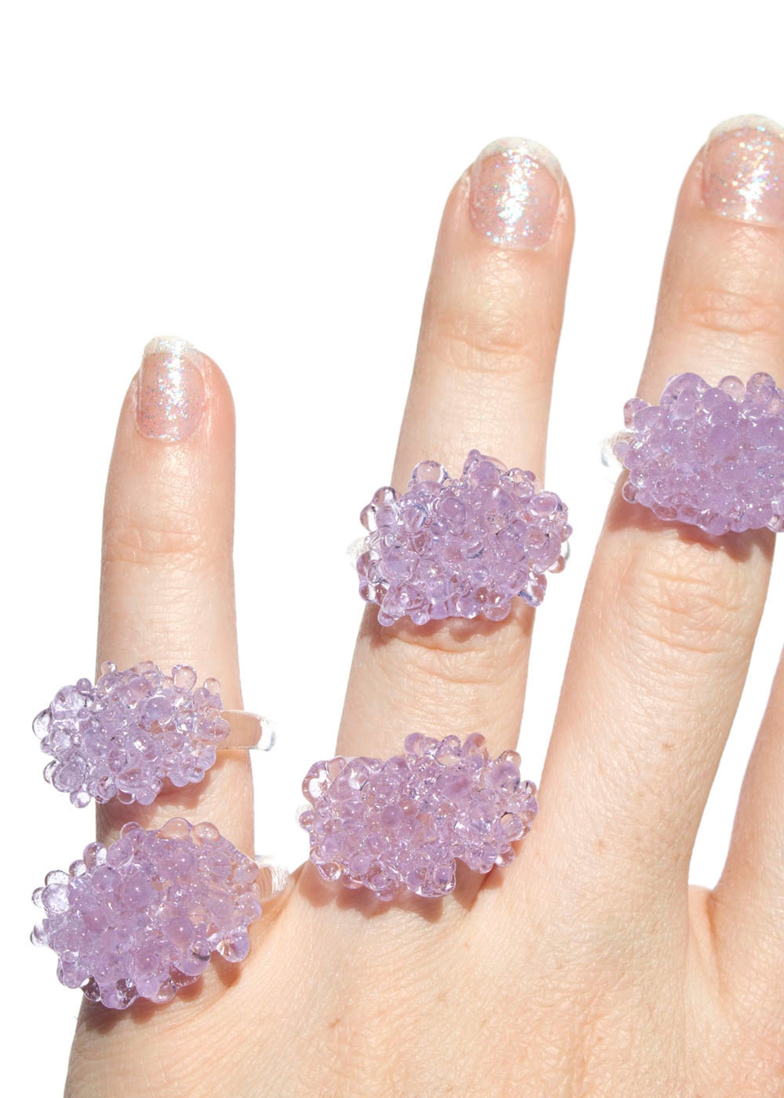 Glass Cluster Ring Lilac - Etsy