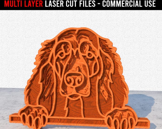 Multi Layer Bloodhound Peeking Dog Laser Cut Files Svg Dxf Eps Pdf ...