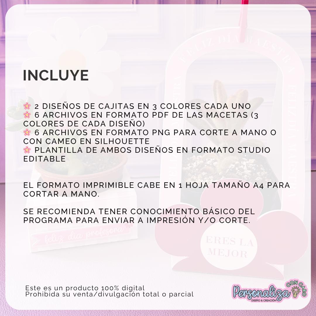 Plantilla Cajita Para Maceta Pdf Studio Y Png Plant Box Gift Cajitas