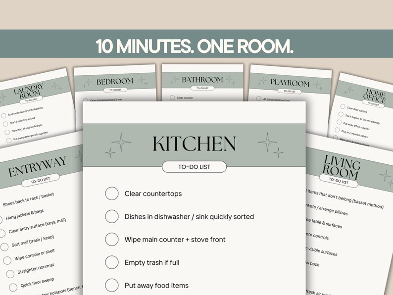 10 Minute Room Reset Printable – Quick Cleaning Checklist for Busy ...