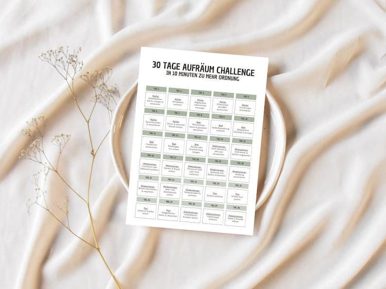 30 Tage Aufräum Challenge PDF – in 10 Minuten Pro Tag Zu Mehr Ordnung ...