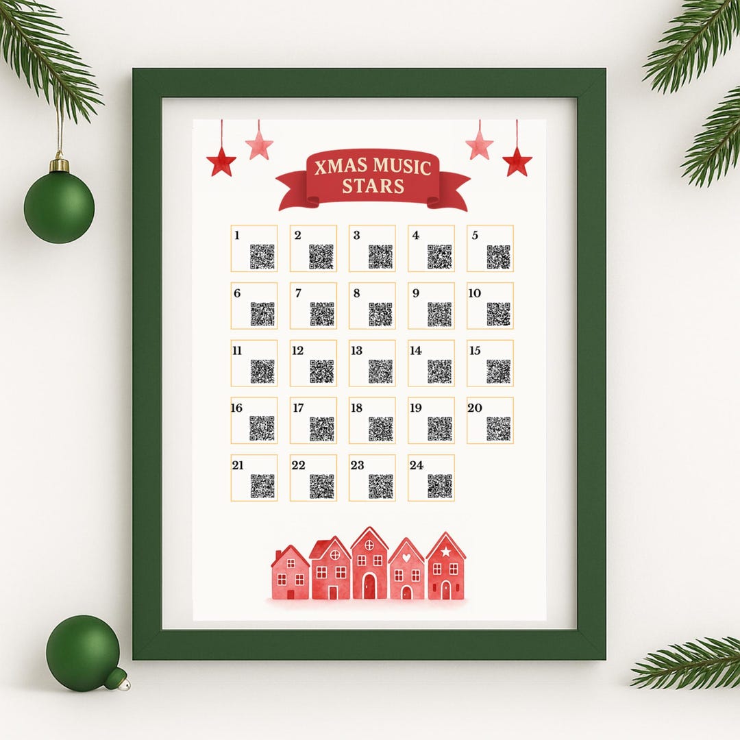 Christmas Music Advent Calendar – Christmas Music Stars Red Edition ...