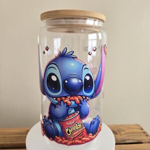 Stitch Glass Cup | Cheetos | Blue Alien - Etsy