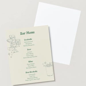 Bar Menu Template, Instant Download, Editable - Etsy