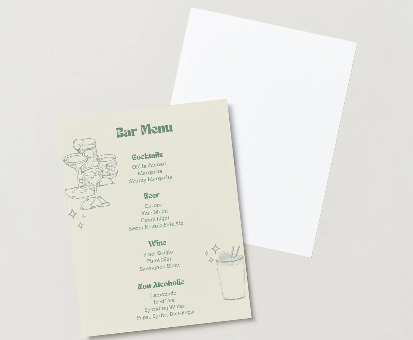 Bar Menu Template, Instant Download, Editable - Etsy