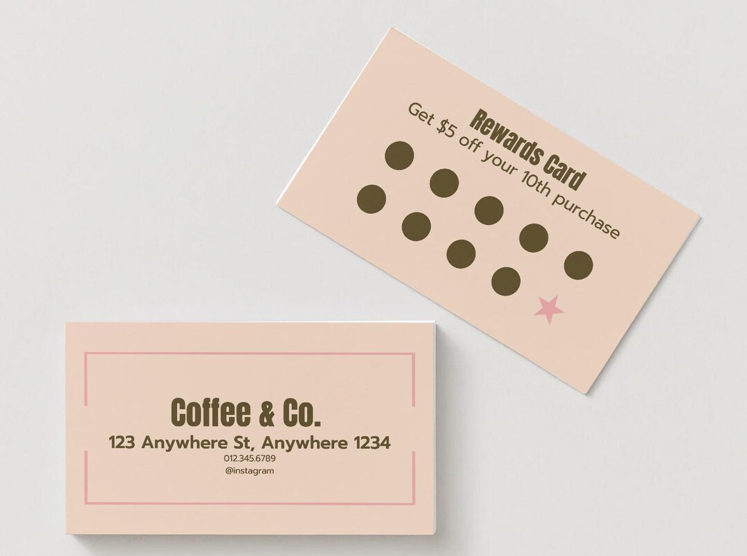 Rewards Punch Card Template, Instant Download, Editable - Etsy