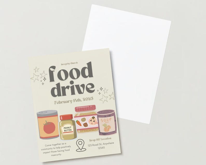 Food Drive Flyer Template, Instant Download, Editable - Etsy