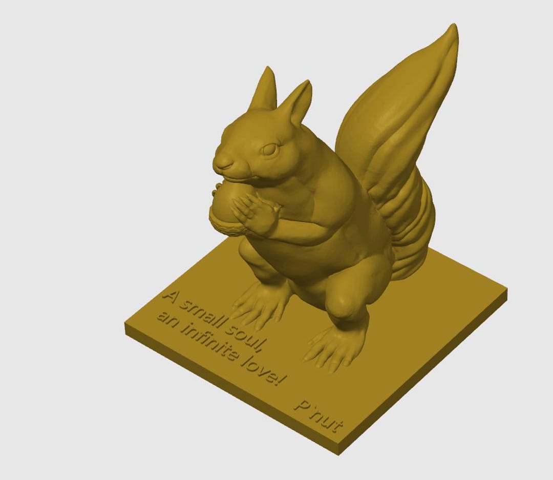 3D Squirrel Memorial Sculpture With Personalized Message in Memory of ...