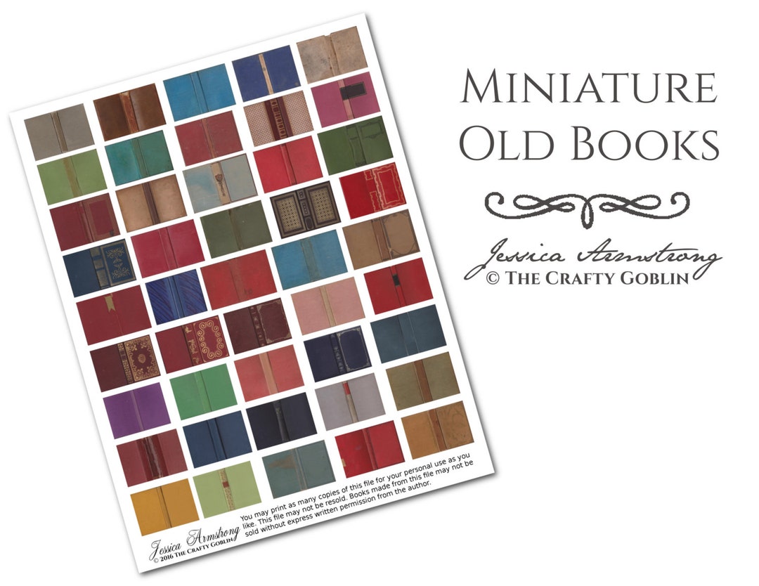 Miniature Old Books Downloadable PDF - Etsy