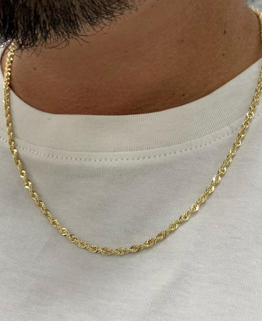 3mm 10k Solid Gold Rope Chain - Etsy