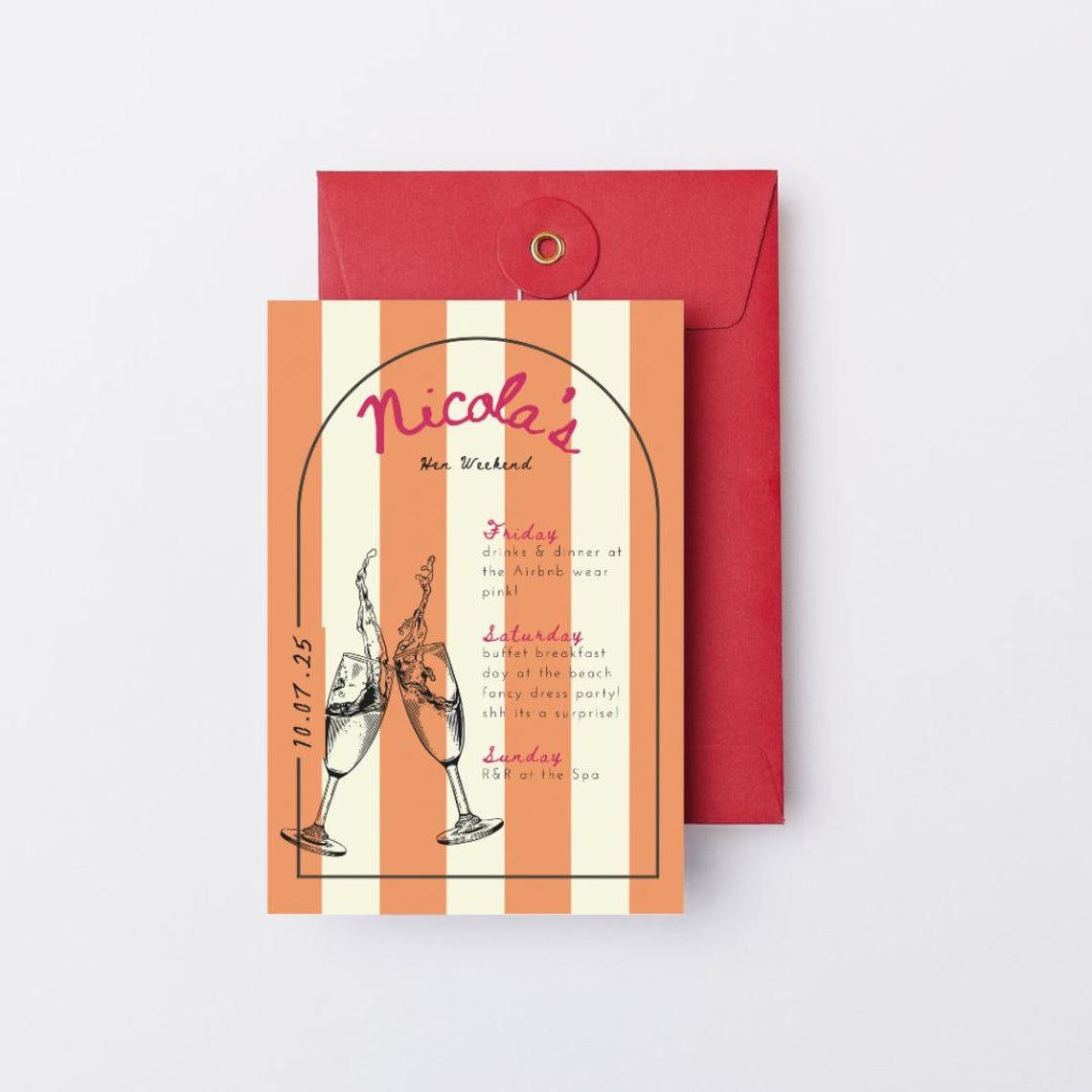 Hen Do Invitation & Itinerary Template - Etsy