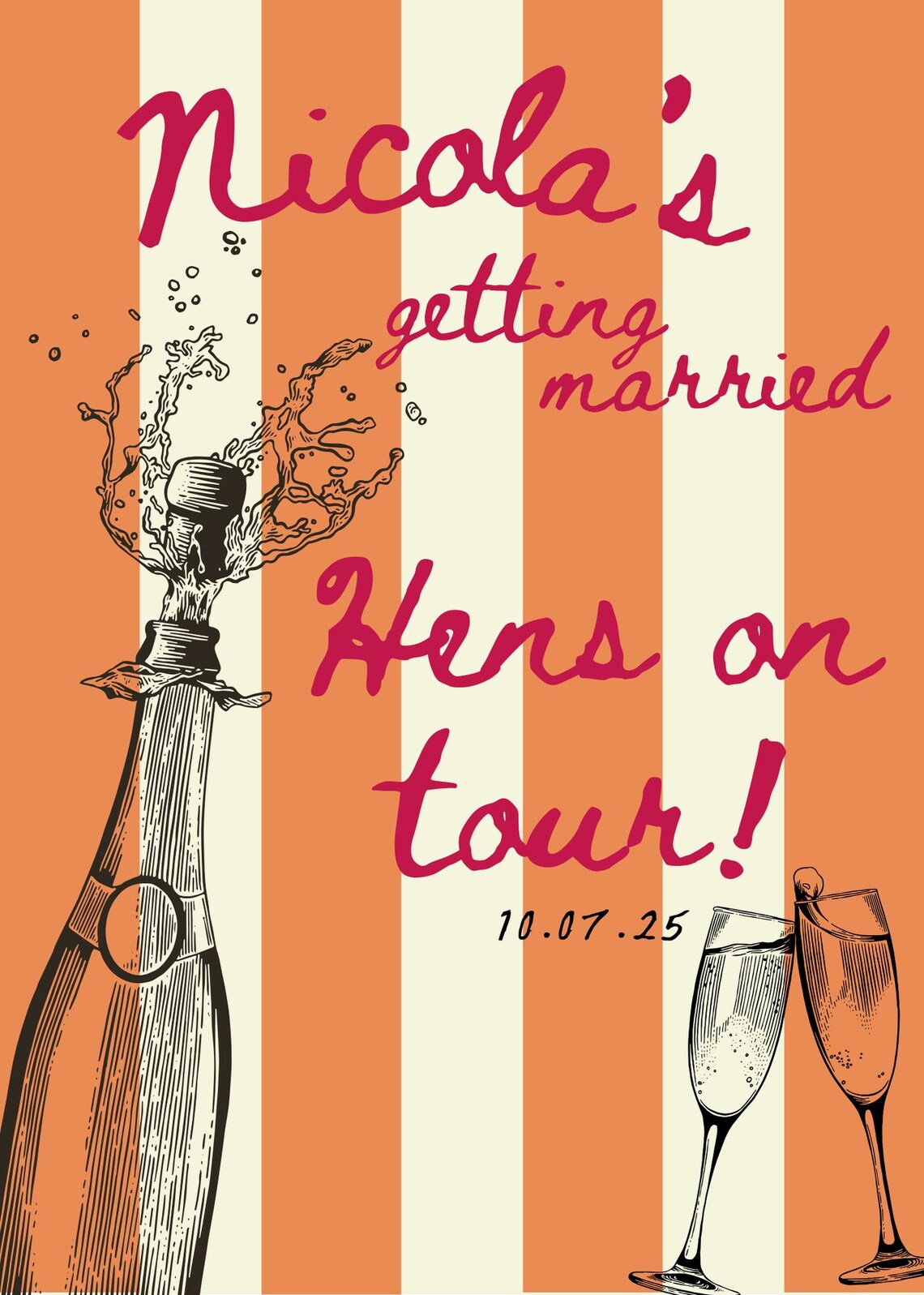 Hen Do Invitation & Itinerary Template - Etsy