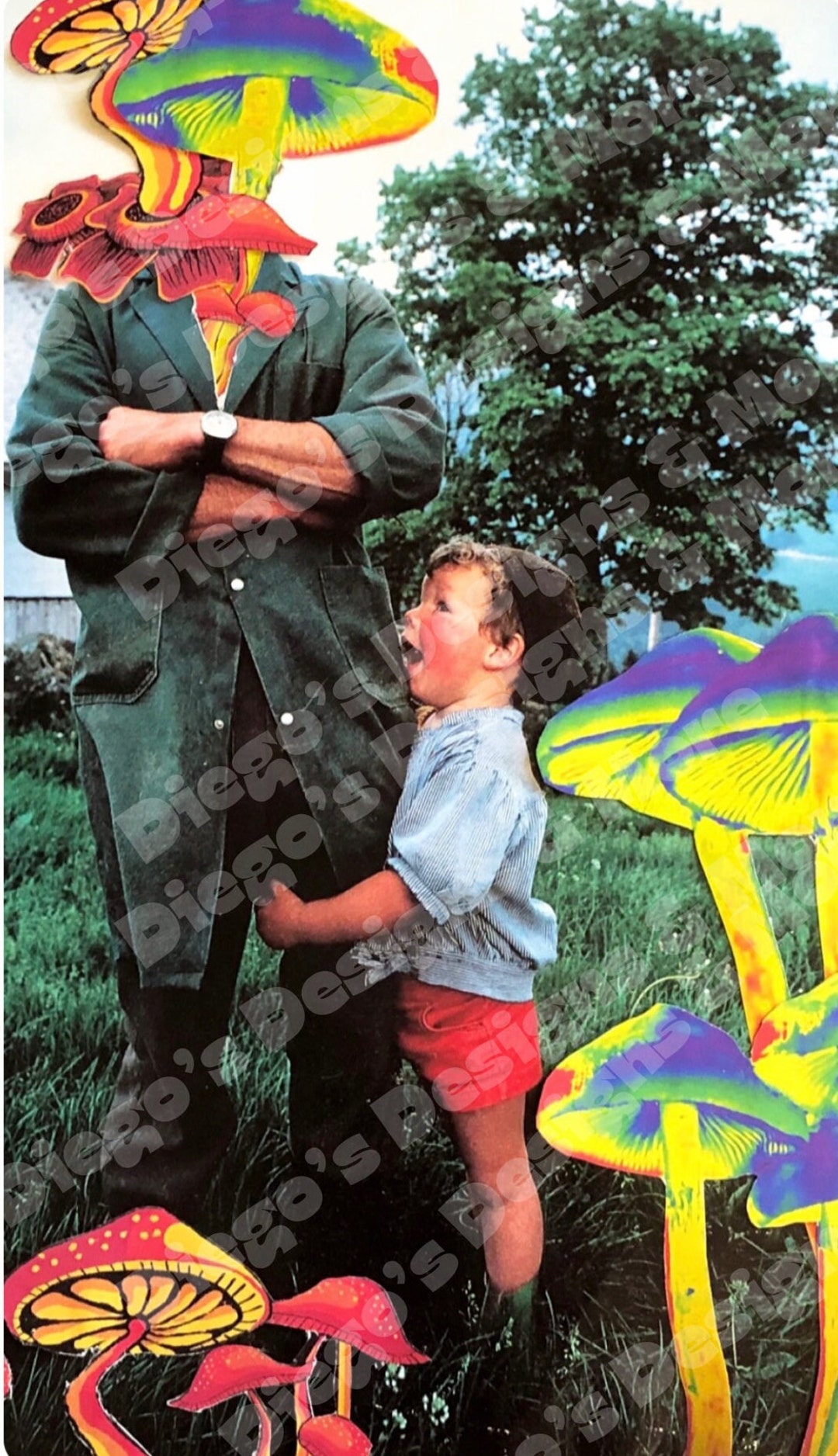 Collage Wall Art shroom Head - Etsy