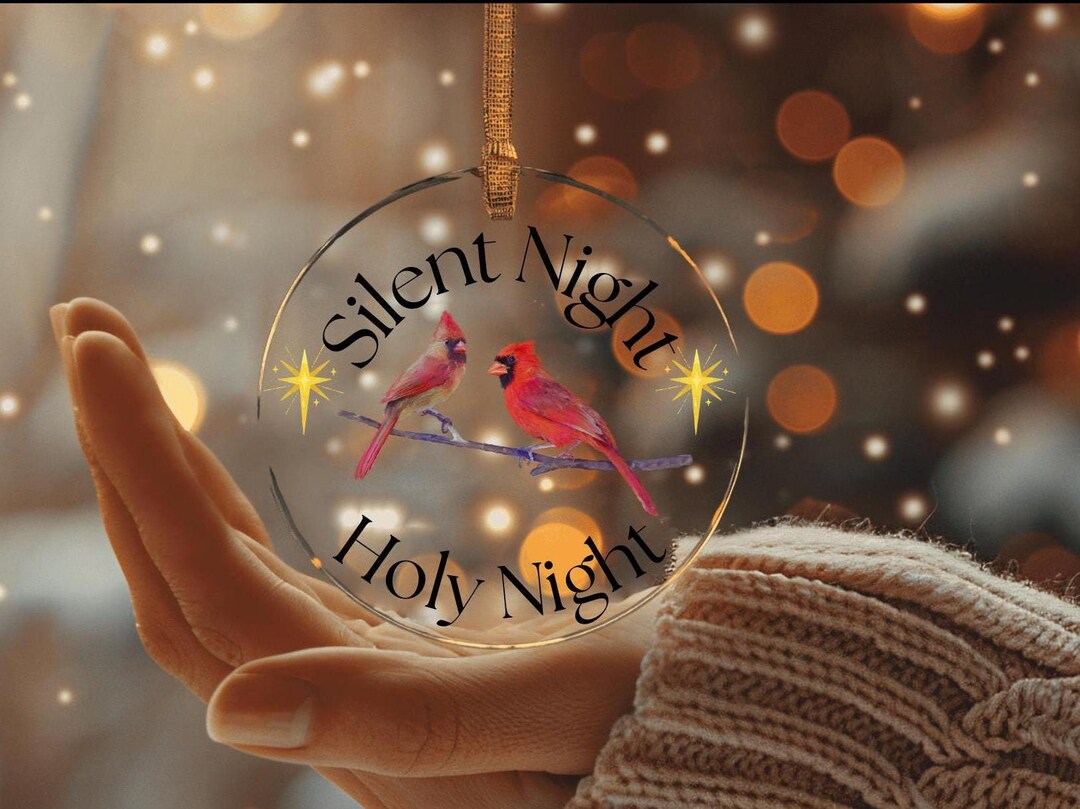 Cardinal Christmas Acrylic or Glass Ornament Cardinal Clear Ornament ...