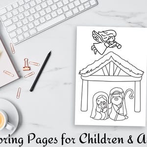 Christmas Coloring Page Bundle Nativity Coloring Bundle Christian ...