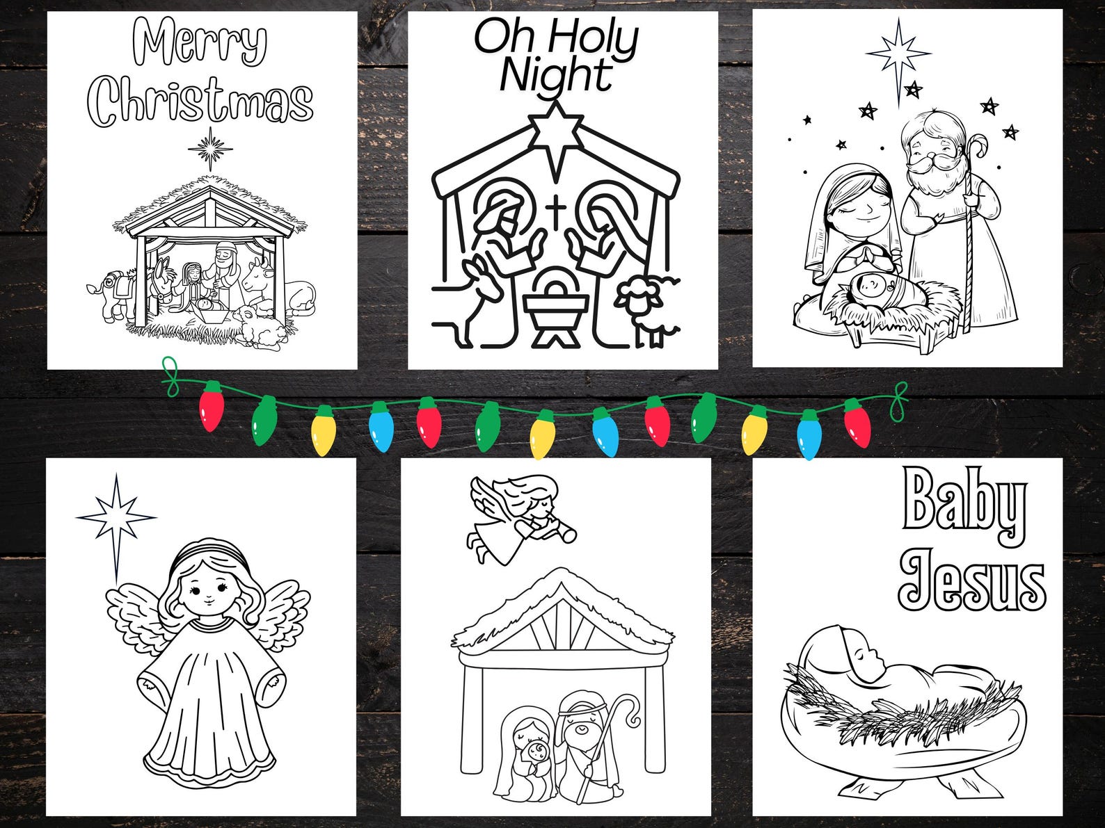 Christmas Coloring Page Bundle Nativity Coloring Bundle Christian ...