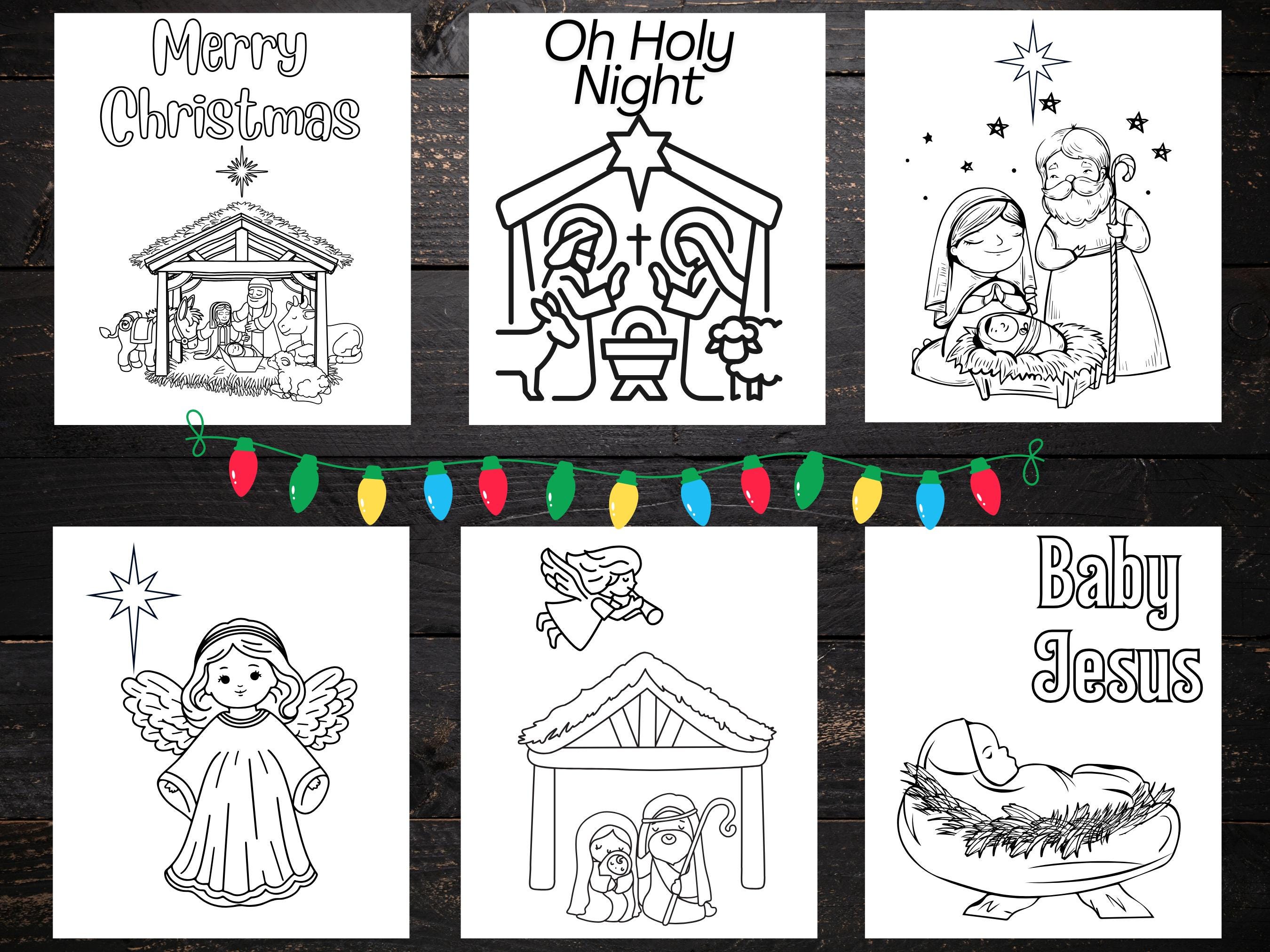 Christmas Coloring Page Bundle Nativity Coloring Bundle Christian ...