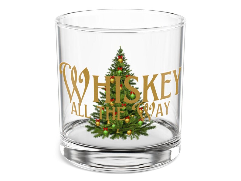 Christmas Bourbon Glass Christmas Whiskey Glass Rocks Glass Whiskey All ...