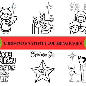 Christmas Coloring Page Bundle Nativity Coloring Bundle Christian ...