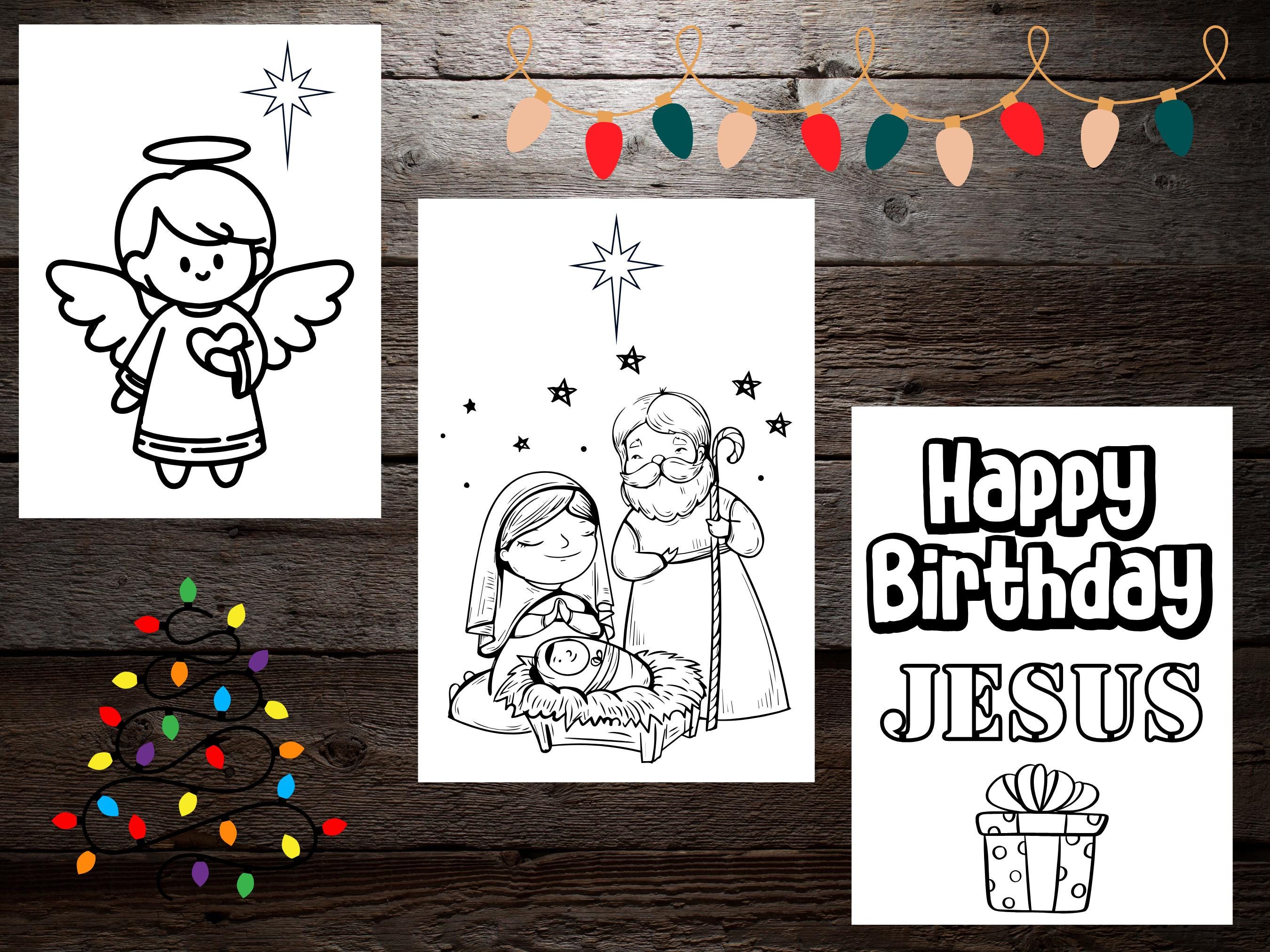 Christmas Coloring Page Bundle Nativity Coloring Bundle Christian ...