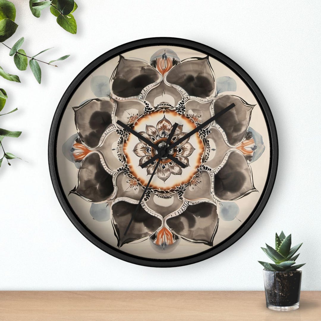 Serene Mandala Wall Clock Spiritual Home Decor, Zen Silent Wall Clock ...