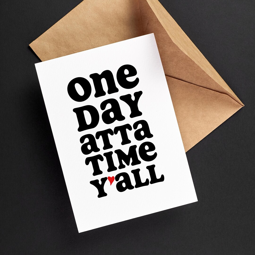 AA One Day at Time Printable Greeting Card Alcoholics Anonymous Sponsor ...
