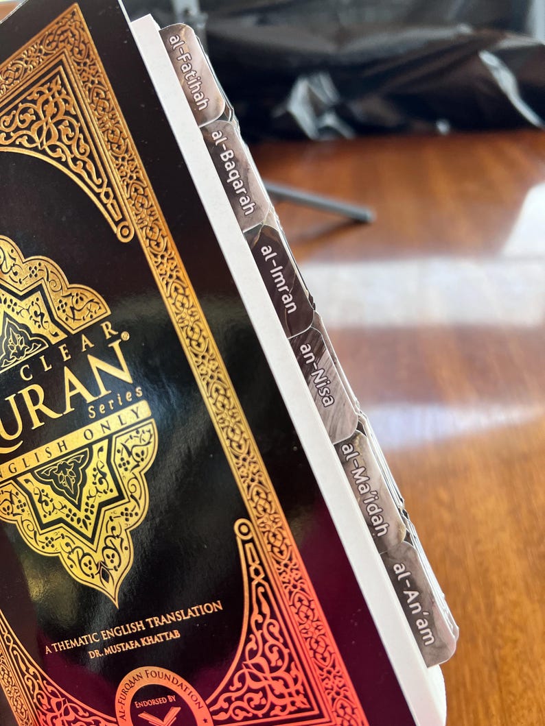 English Quran With Pre-installed Quran Surah Tabs English - Etsy