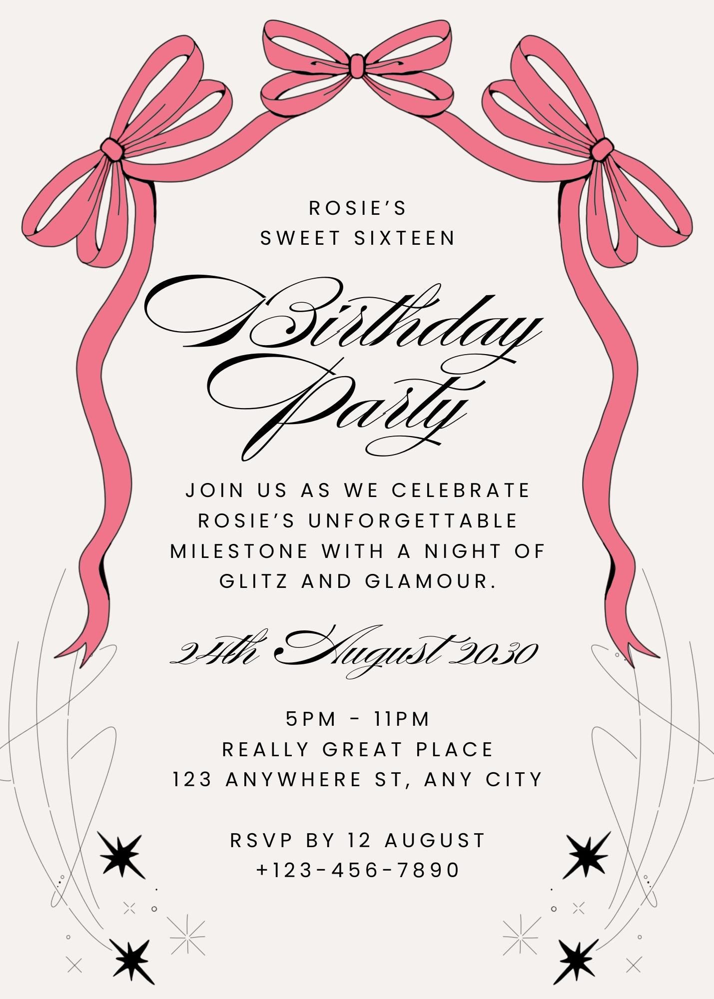 Sweet 16 Party Invitation - Etsy