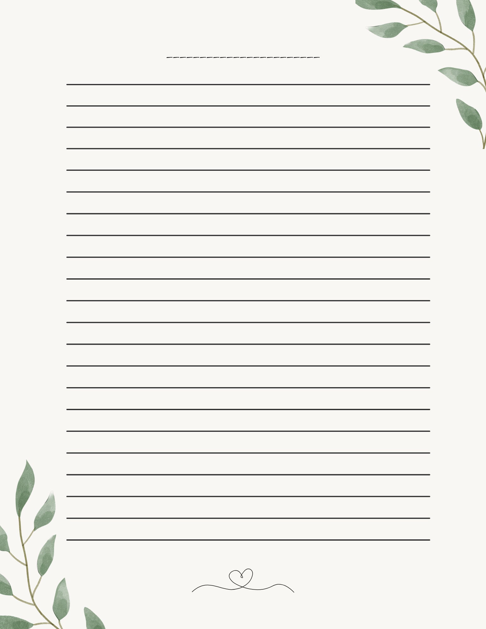 Leafy Notes Printable - Etsy