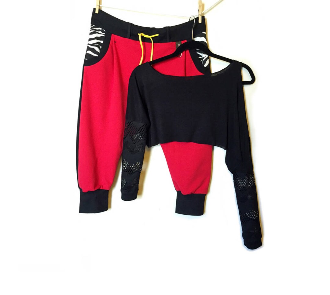 Black Dance Shoulder Crop Top Tunic - Etsy