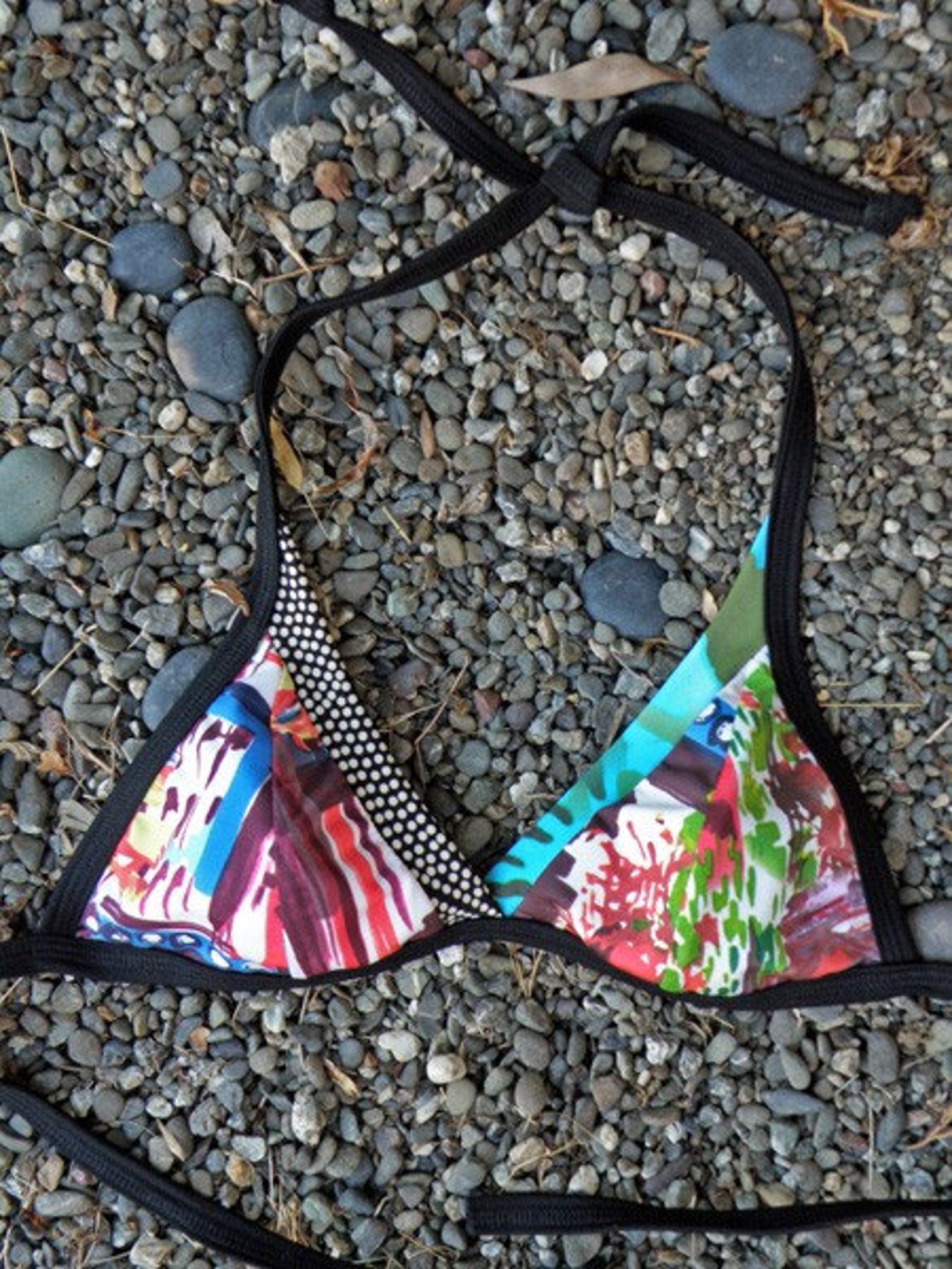 Multicolored Abstract Swim Top - Etsy
