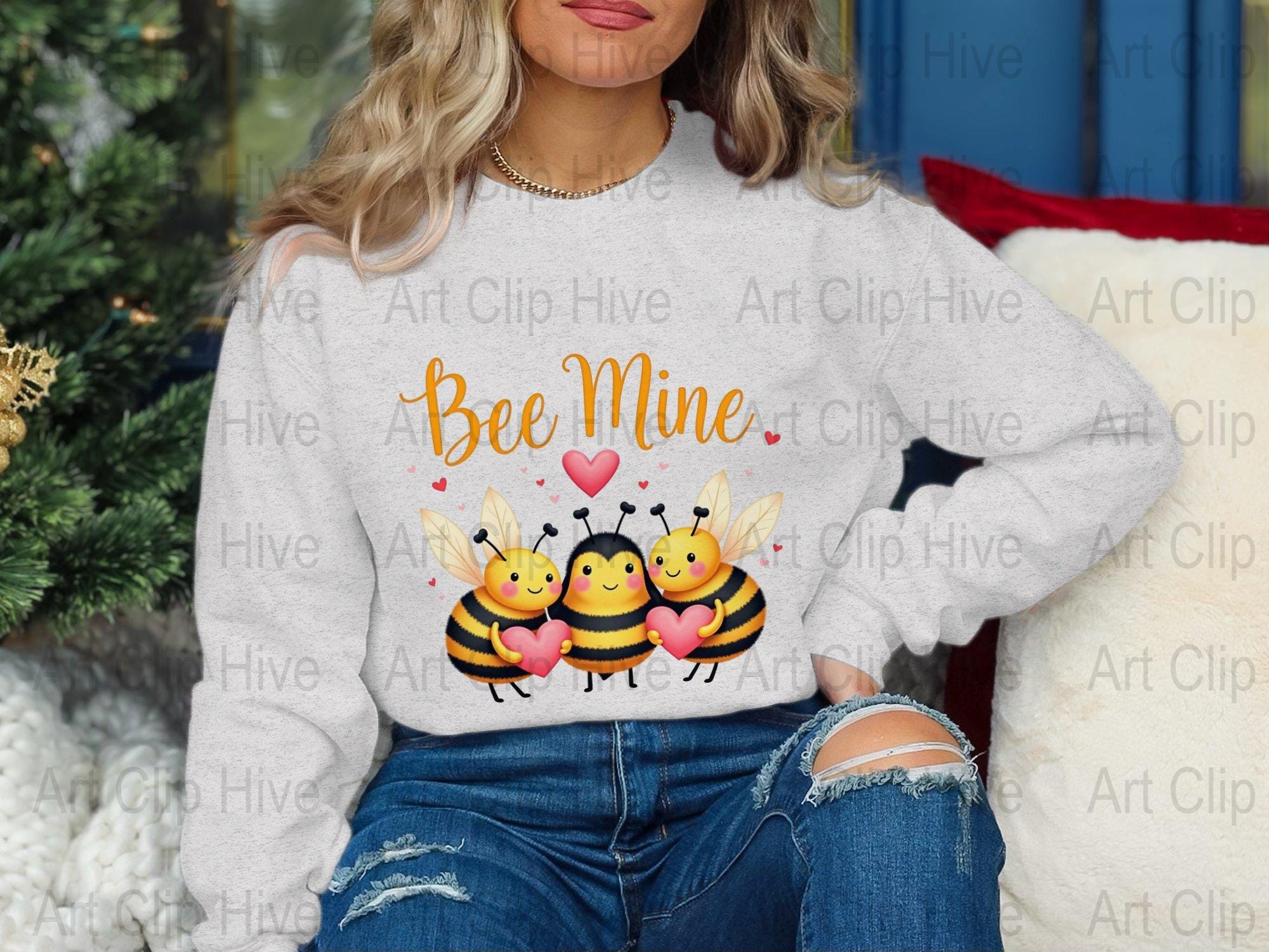 Cute Bee Mine Digital Print, Valentine Bee Mine Bumblebee Png, Hearts ...