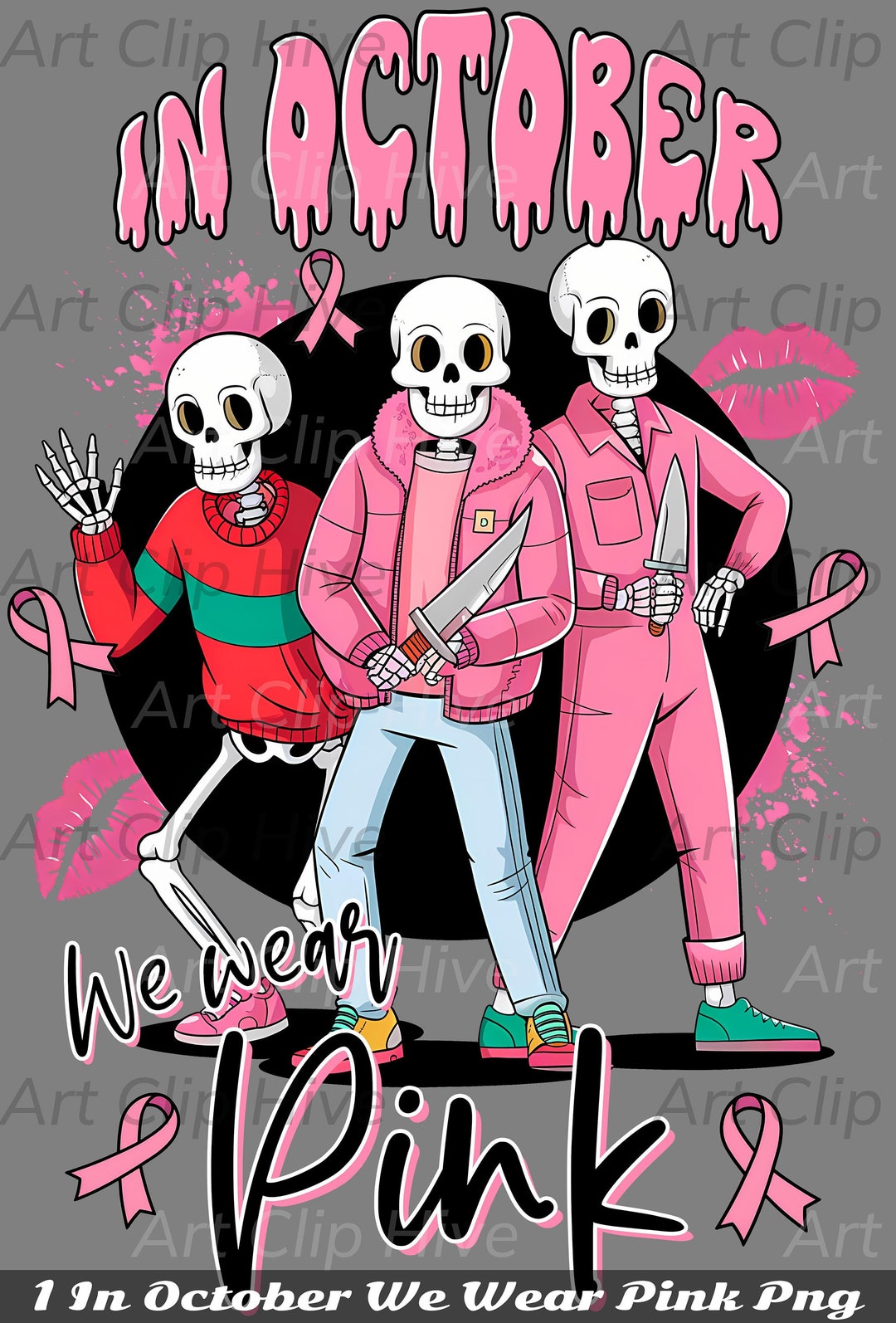 Fight Cancer Png, in October We Wear Pink Png, Pink Slasher Png, Pink ...