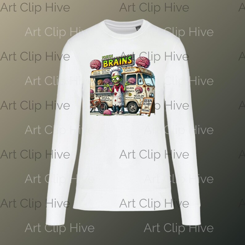 Scary Halloween Zombie Chef PNG, Fresh Brains Food Truck, Zombie ...