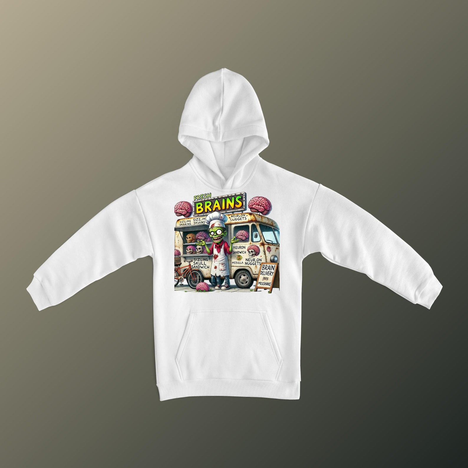 Scary Halloween Zombie Chef PNG, Fresh Brains Food Truck, Zombie ...