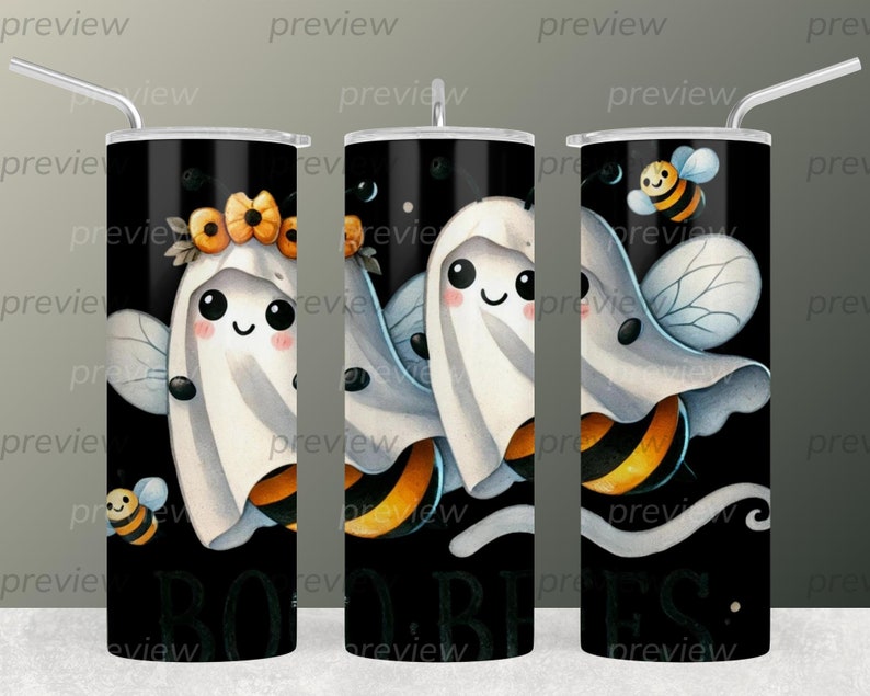 Boo Bees Halloween PNG, Watercolor Funny Ghost Bees Clipart, Cute Ghost ...