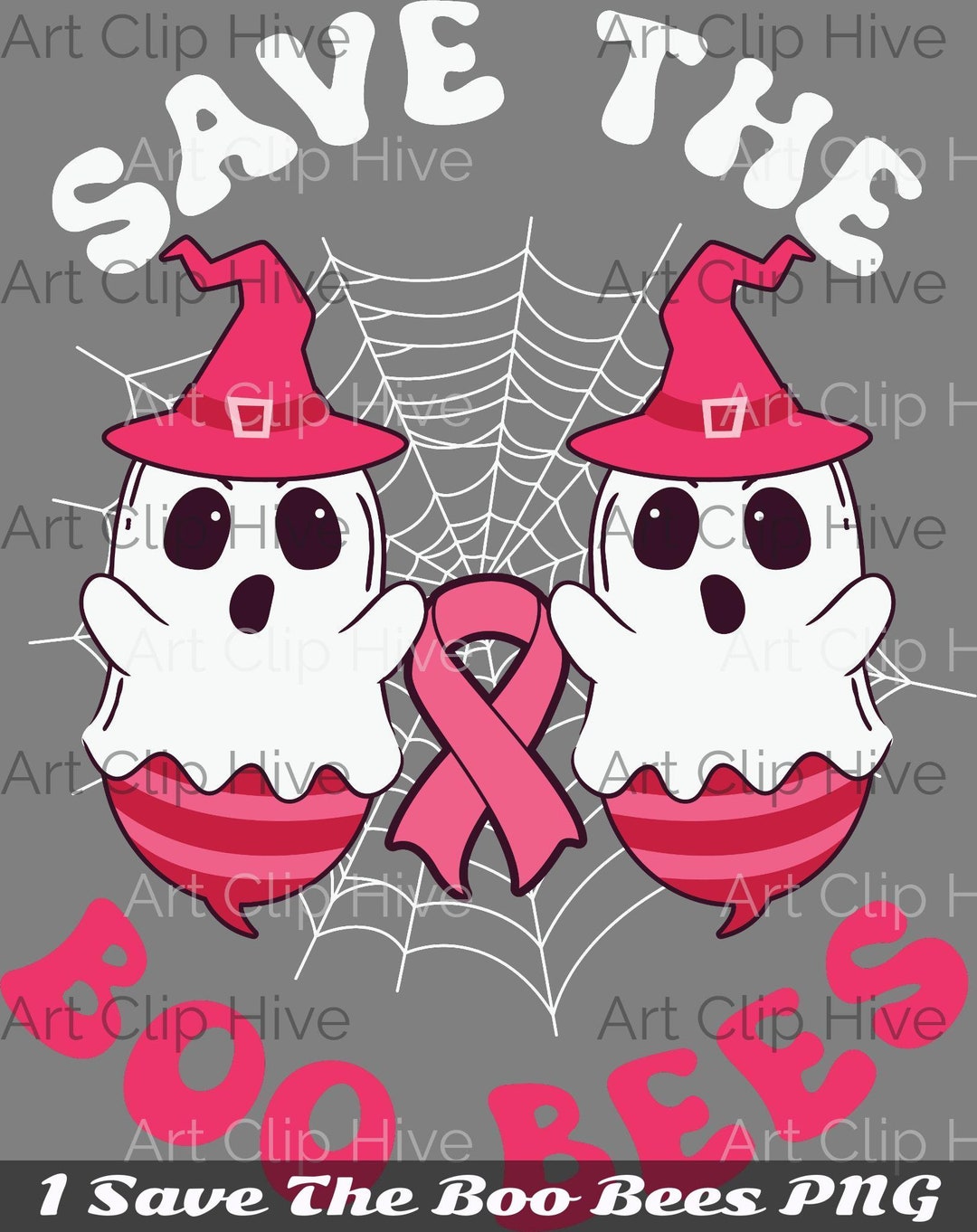 Save the Boo Bees Png, in October We Wear Pink, Funny Breast Cancer ...