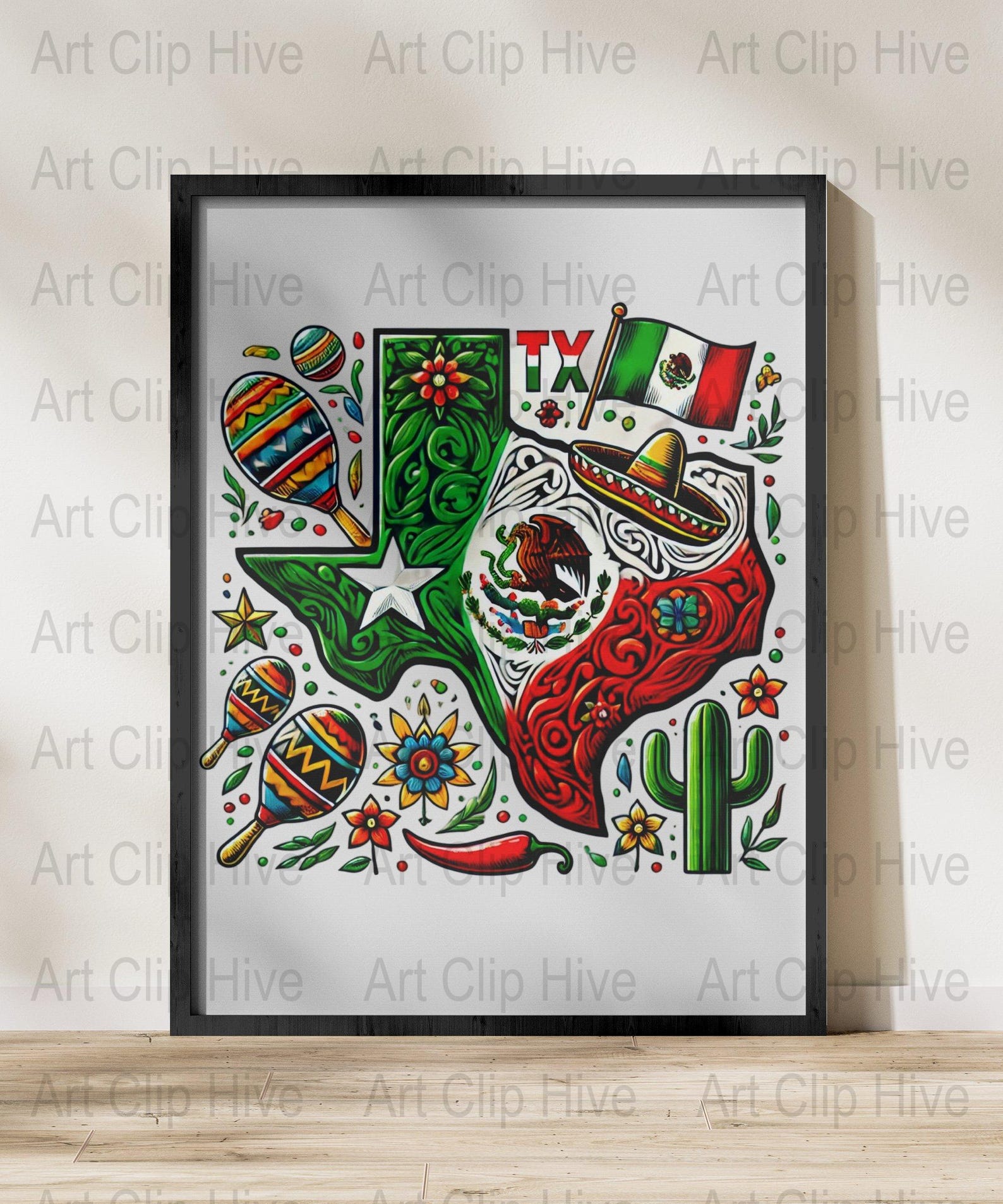 Texas State Mexican Flag Png, Cinco De Mayo Celebration Art, American ...