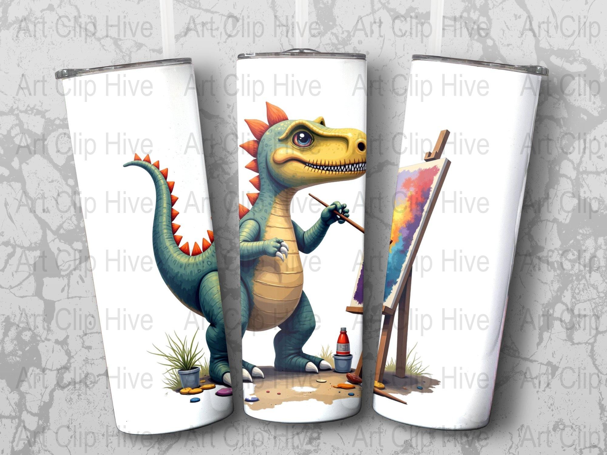 Creative Dinosaur Clipart PNG Ankylosaurus Artist – Fun Dino Painting ...