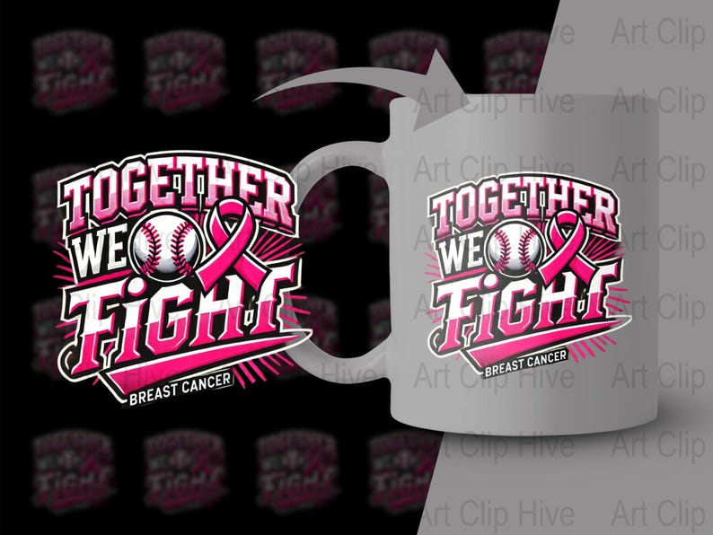 Together We Fight Breast Cancer PNG, Softball SVG, Baseball Awareness ...