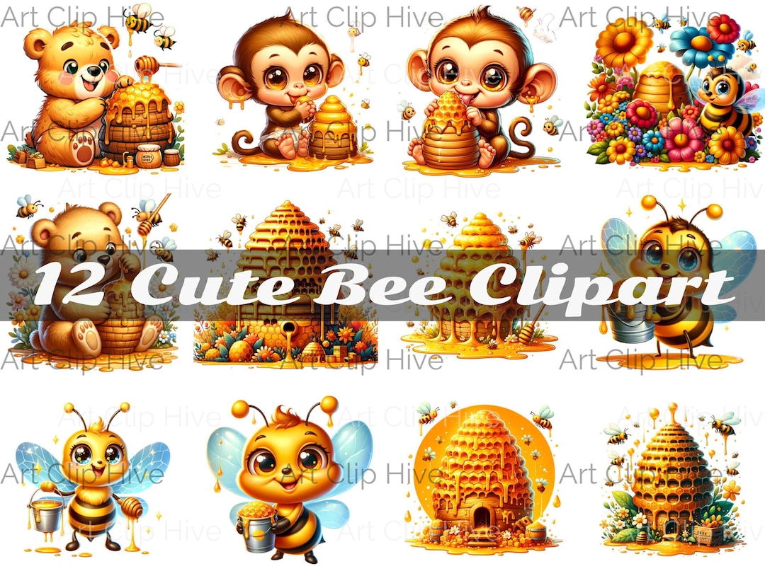 Beehive Clipart, Cute Bee Clip Art, Honey Bee Clipart, Bumble Bee, Beer ...