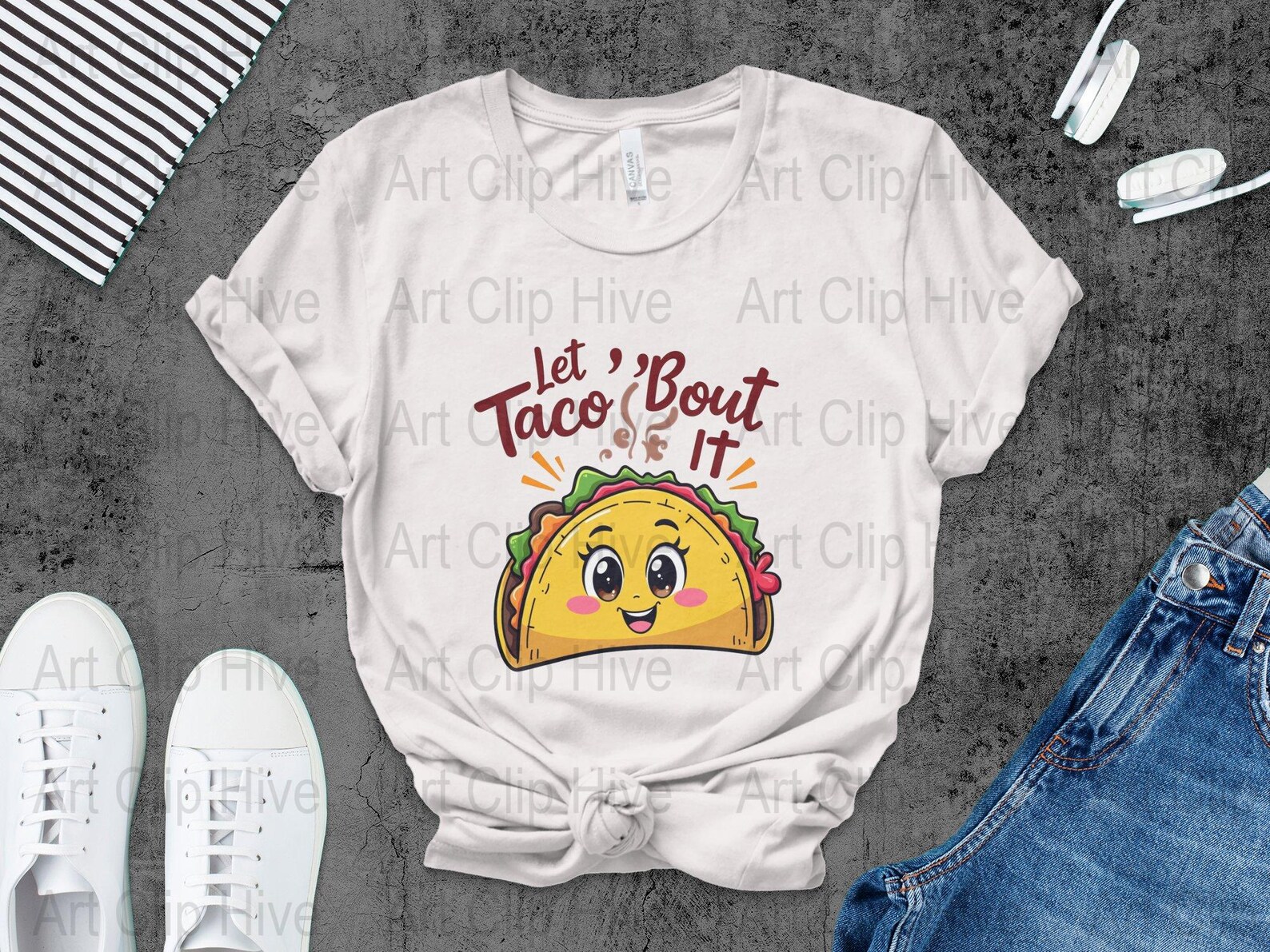 Let's Taco Bout It Png, Taco Lover Funny Taco T-shirt, Kawaii Food ...