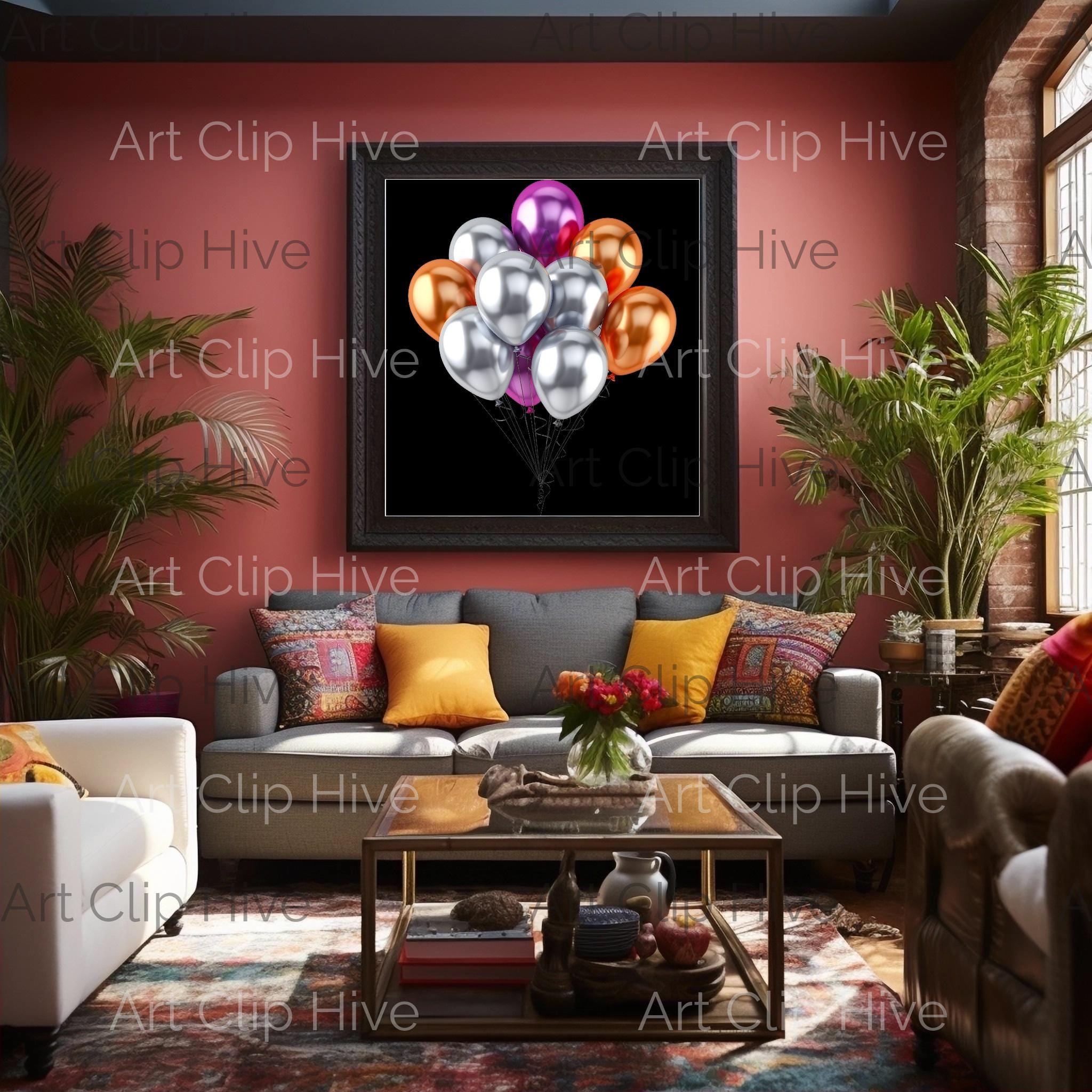 Colorful Balloon Clipart, Party Decor, Celebration PNG, Birthday ...