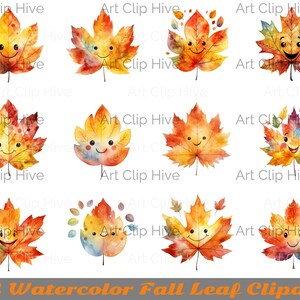 Fall Leaf Watercolor Clipart Bundle - Autumn Leaves PNG -thanksgiving ...