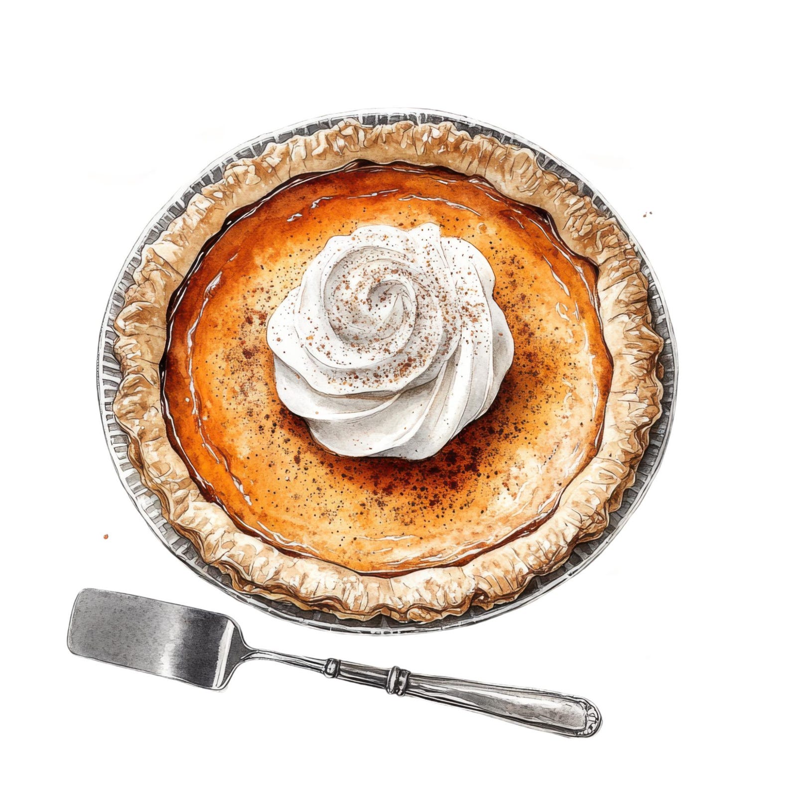 Pie Clipart, Pumpkin Pie Graphics, Bakery PNG, Thanksgiving Dessert ...
