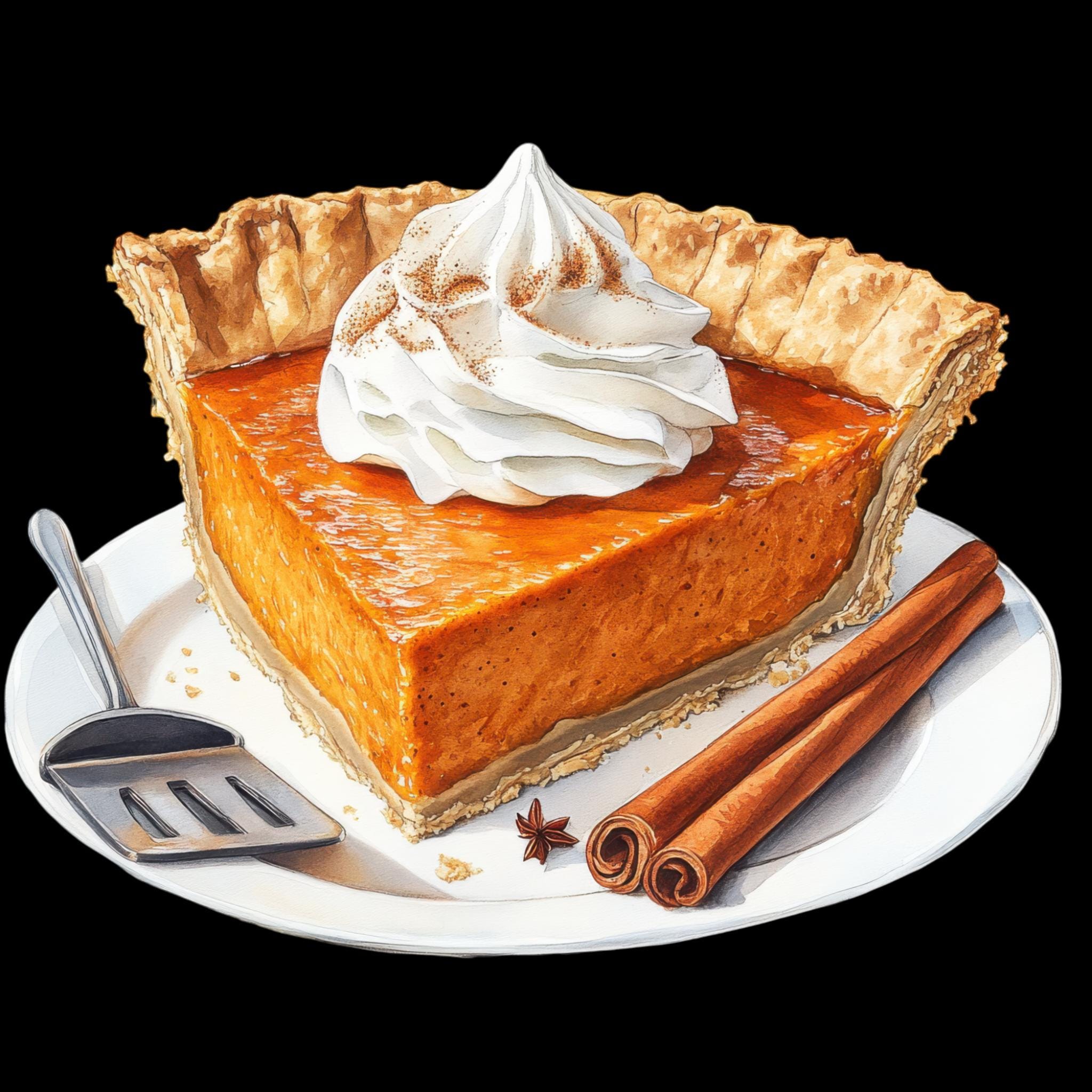 Pie Clipart, Pumpkin Pie Graphics, Bakery PNG, Thanksgiving Dessert ...