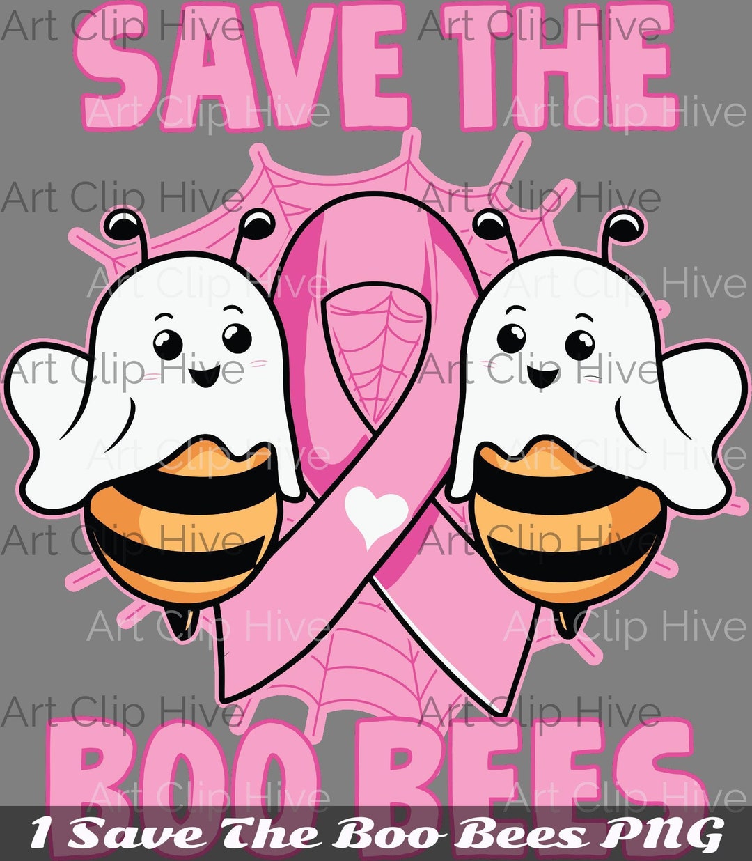 Save the Boo Bees PNG, Funny Breast Cancer Awareness, in October We ...