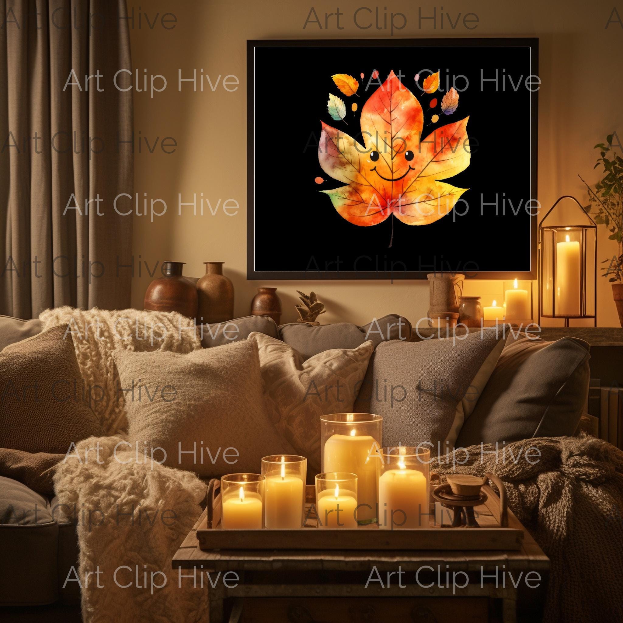 Fall Leaf Watercolor Clipart Bundle - Autumn Leaves PNG -thanksgiving ...